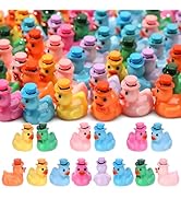 Amazon.com: GGSTDDUP 100 Pack Mini Resin Ducks, Multicolor Mini Ducks ...