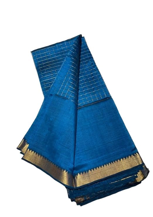 Buy NIMRA CRAFT Women's Cotton Art Silk Half Check Saree With Designed ...