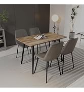 Amazon.com - Small Dining Table Set for 4, Modern Dining Table and ...