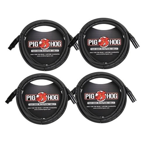 Amazon.com: Pig Hog XLR 25 Foot 4 Pack Tour Grade Microphone Cables ...