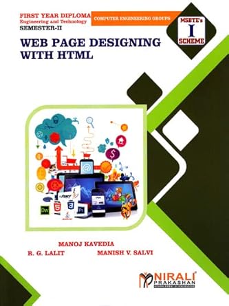 WEB PAGE DESIGNING WITH HTML – FY DIPLOMA in COMPUTER / IT ENGINEERING ...