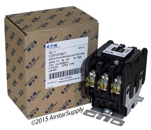 Amazon.com: CUTLER HAMMER C25-FNF-360T CONTACTOR, 60 A, 3 Pole, 24 V AC ...