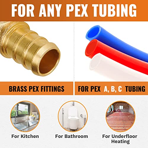 Snapklik.com : 1/2 Pex Fittings, 45 PCS 1/2 Inch Pex Fittings Set, 15 ...