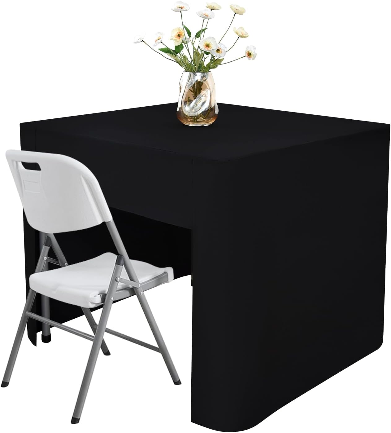 Amazon.com: Nacuci 34X34 Inch Black Square Fitted Tablecloth Open Back ...