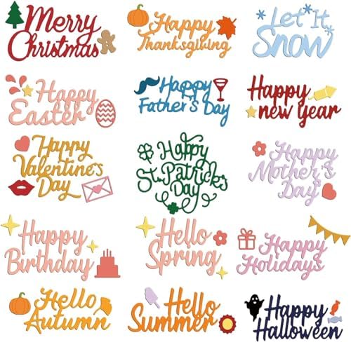 Amazon.com: INFUNLY 15PCS Happy Mother's Day Die Cuts for Card Making ...
