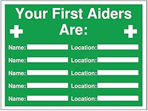 Amazon.com: ‘Your First Aiders Are’ Multi-message Construction Sign ...
