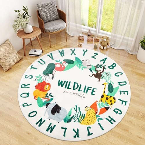 Amazon.com: Round Kids ABC Rug,5.2 ft Soft Alphabet Nursery Rug for ...