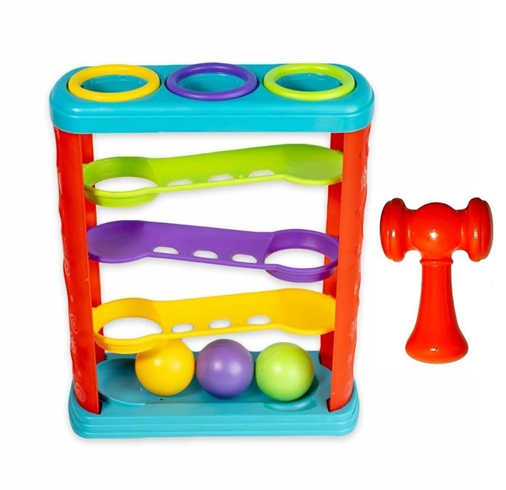 Buy VGRASSP Ramp Tower Race Slope Rolling Hammer Ball Toy Set with 3 ...