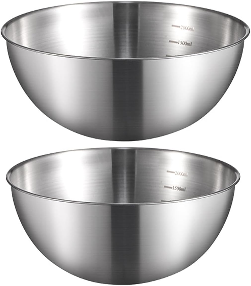 Amazon.com: AIYoo Stainless Steel Salad Bowls Set of 2 Mixing Bowl with ...