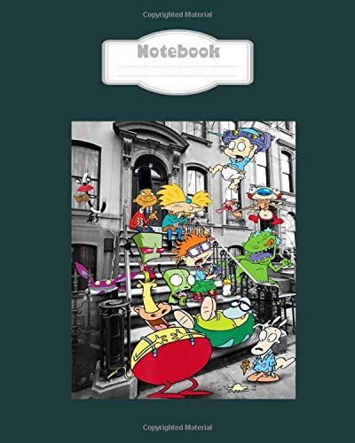 Notebook: nickelodeon classic nicktoons hanging on stoop - for men ...