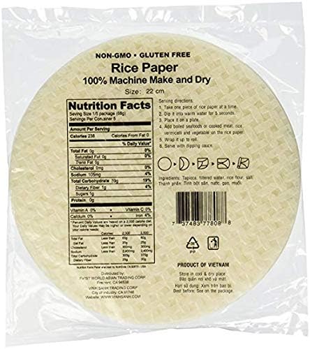 Amazon.com: Three Ladies Brand Spring Roll Rice Paper Wrapper (2 Packs ...