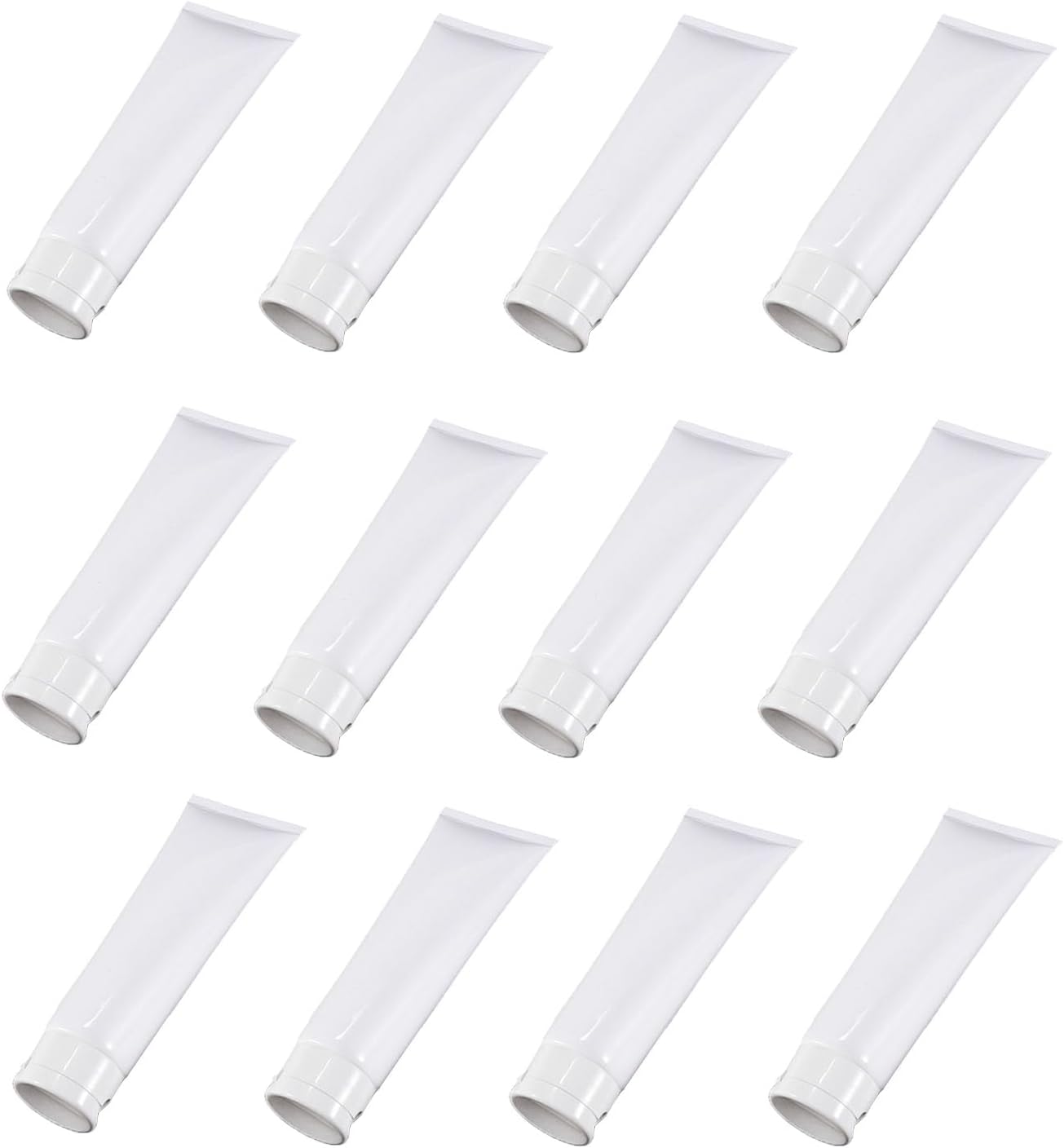 Amazon.com: Doromy 12Packs Plastic Refillable Soft Tube Bottles White ...