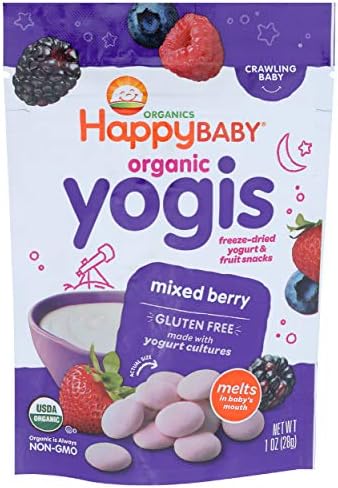 Amazon.com: Happy Baby Organics Yogis Freeze-Dried Yogurt & Fruit ...