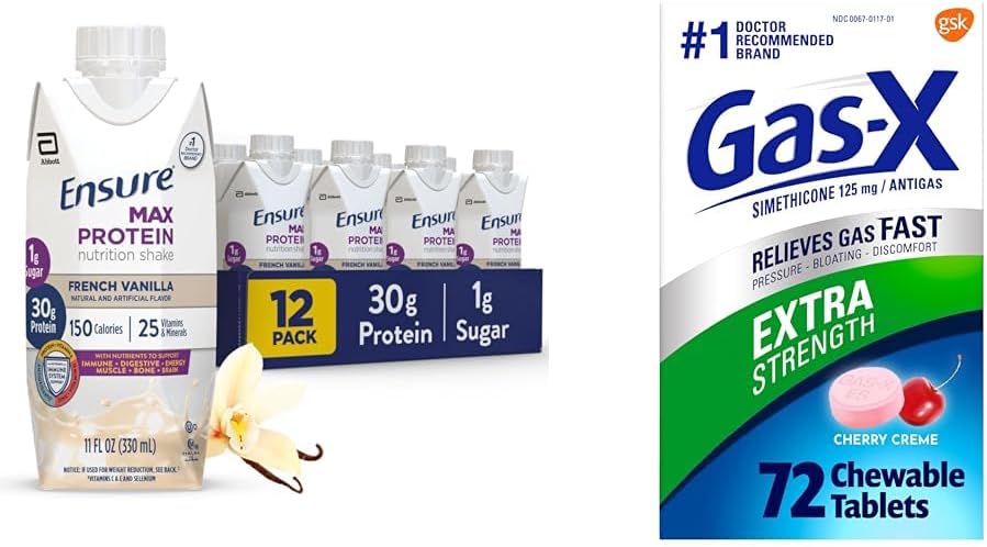 Amazon.com: Ensure Max Protein Nutrition Shake with 30g Protein & Gas-X ...