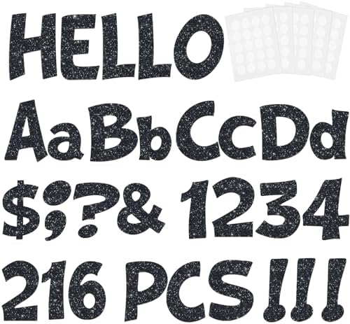 Amazon.com: ReliThick 72 Pcs Glitter Cutout Letters 4" Upper and ...