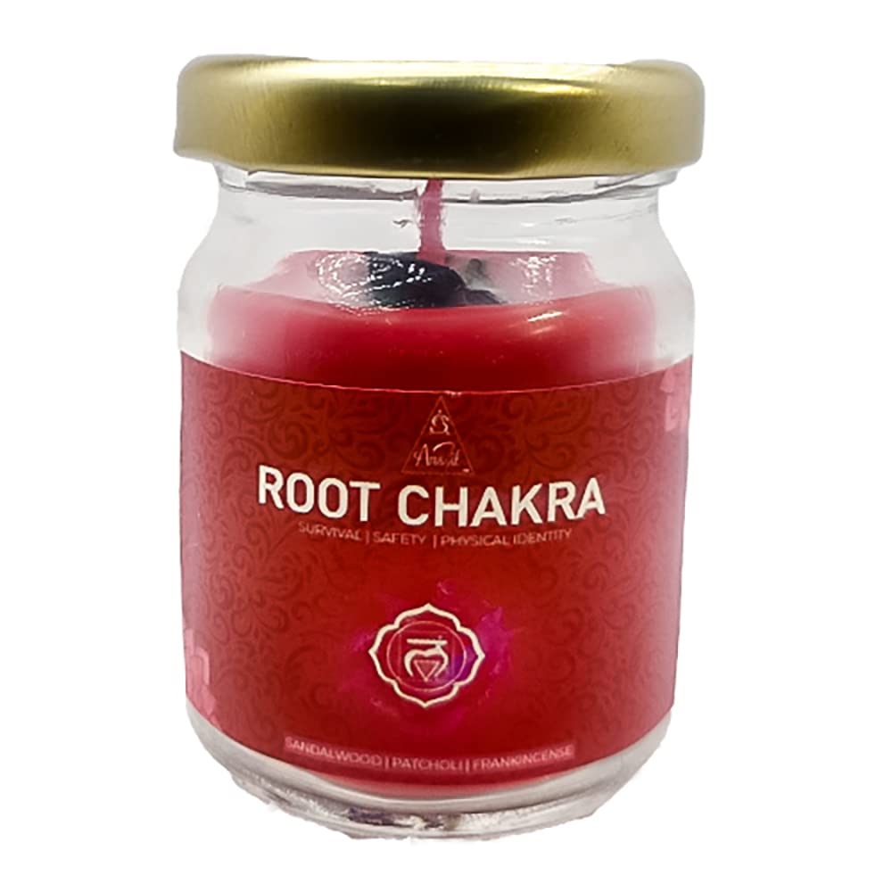 Anshil Root Chakra Candle with Red Jasper Crystal | Muladhara Chakra ...
