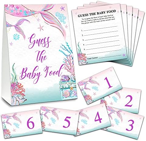 Amazon.com: Chuxvon Guess the Baby Food Party Games, Mermaid Baby ...
