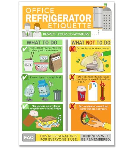 Amazon.com: Office Refrigerator Etiquette Magnet -6"x9" Handy Guide for ...