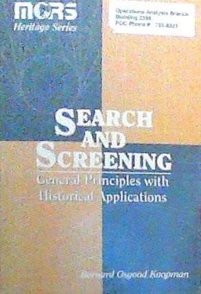 Amazon.co.jp: Search and Screening. General Principles with Historical ...