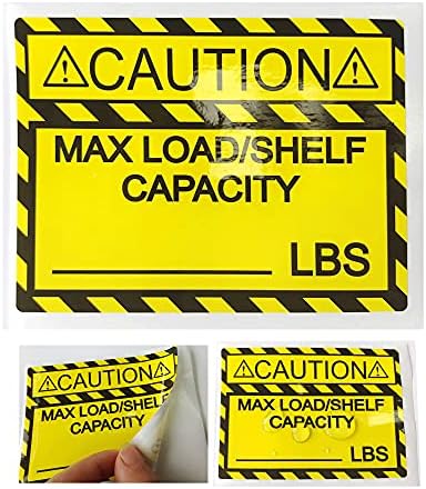 Amazon.com : Pallet Rack Capacity Labels 3×4 Inch Caution MAX Load ...