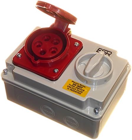 32 Amp 230V 3 Pin Interlock Socket Switched 2P+E Single Phase Blue ...