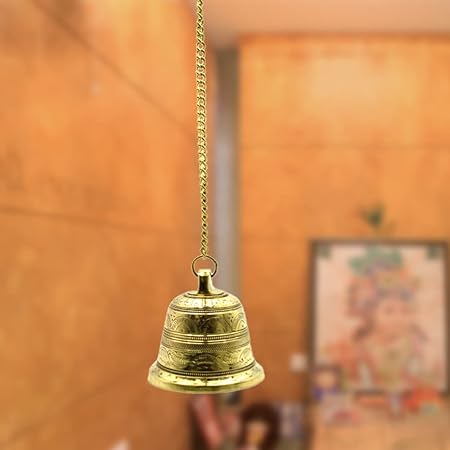Buy Indian Art Villa Handmade Brass Pooja Bell Ghanti with Screw for ...