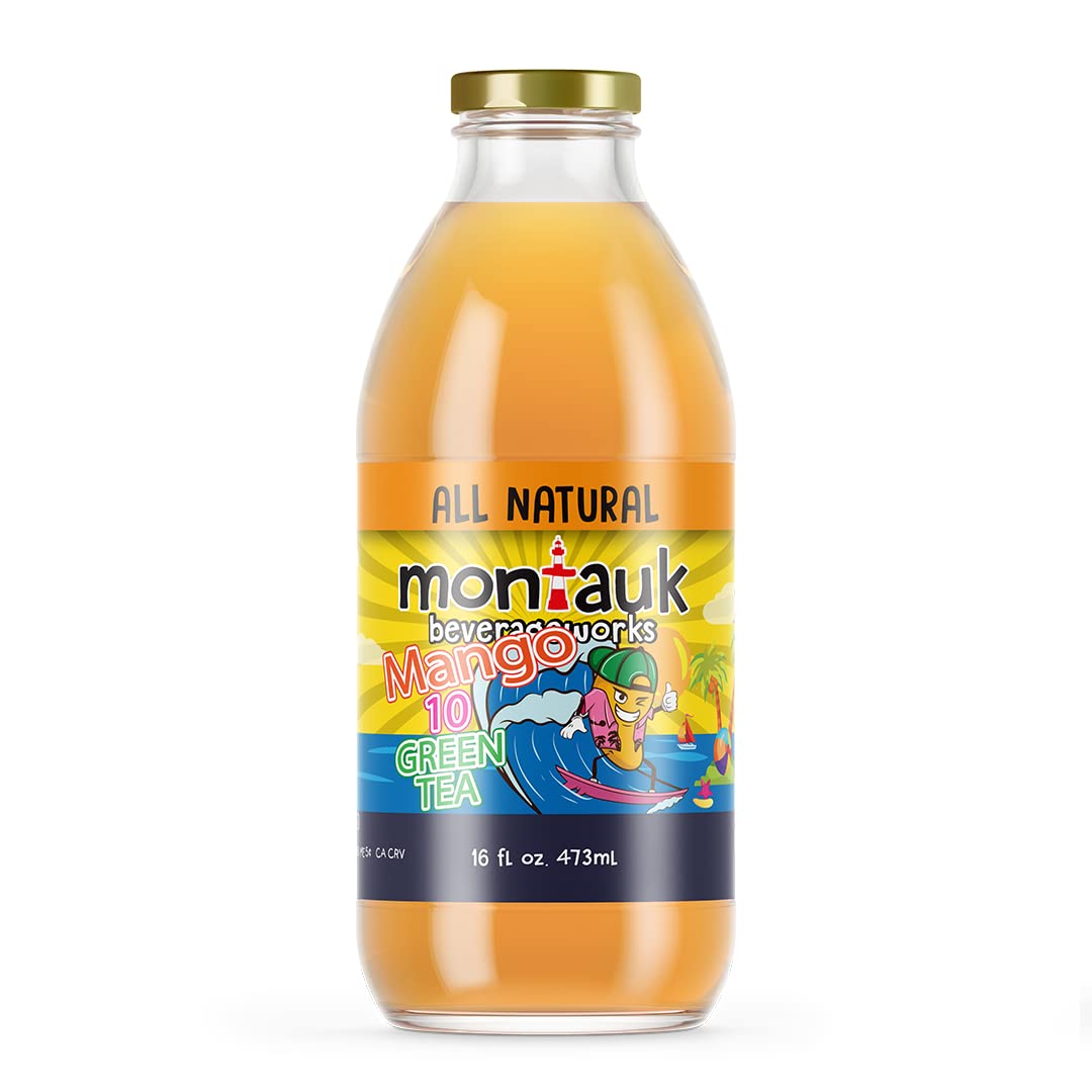 Amazon.com : Montauk Premium All-Natural Iced Tea, Mango Green Tea, 16 ...