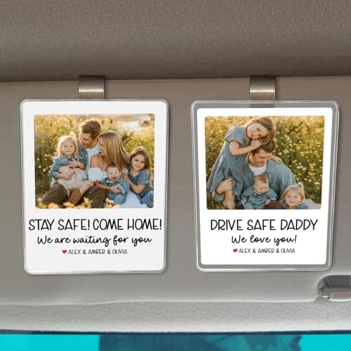Amazon.com: Personalized Dad Photo Car Visor Clip, Fathers Day Gifts ...