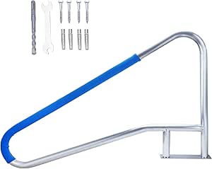Amazon.com: Karpevta Pool Rail 55x32 Pool Hand Railing 304 Stainless Steel 250LBS Load Swimming ...