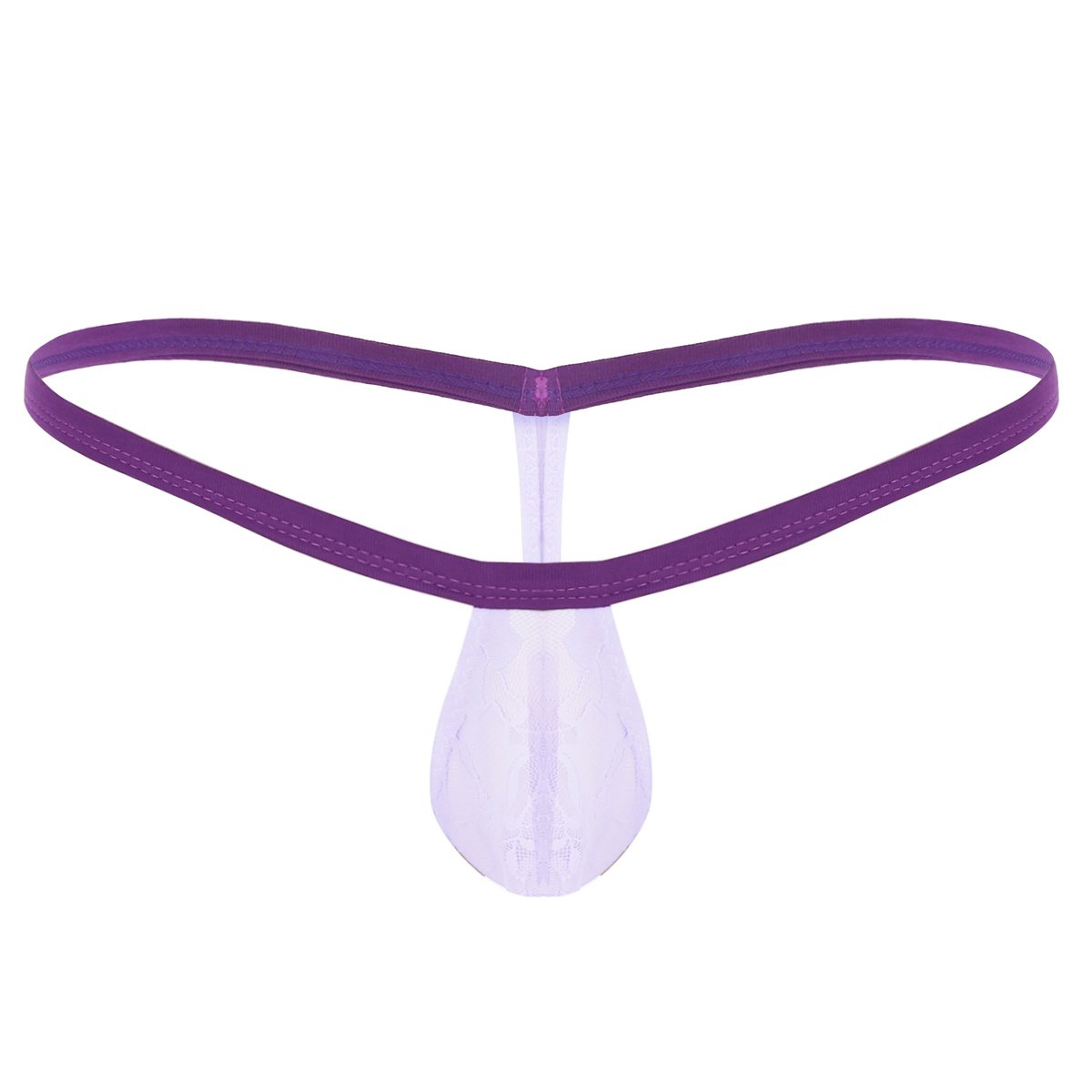 Mens Low Rise Sheer Lace Bulge Pouch Backless Bikini Lingerie ...