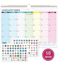 Benjia Calendrier Familial de Juillet 2025 à Décembre 2026, A4 calendar ...