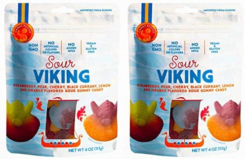 Amazon.com : Candy People Sour Viking Swedish Gummy Candy Non-GMO Vegan ...