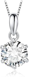 Amazon.com: JewelryPalace Round 1ct Cubic Zirconia Solitaire Pendant Necklace for Women, 925 ...