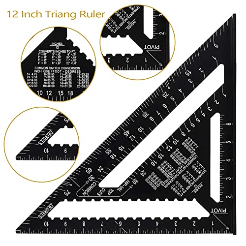 7 Inch & 12 Inch Imperial Triangle Ruler, Triangle Ruler Rafter Square ...