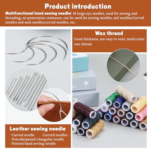 Snapklik.com : Leather Sewing Kit, Basic Hand Sewing Starter Set For Beginner, Leather Sewing ...