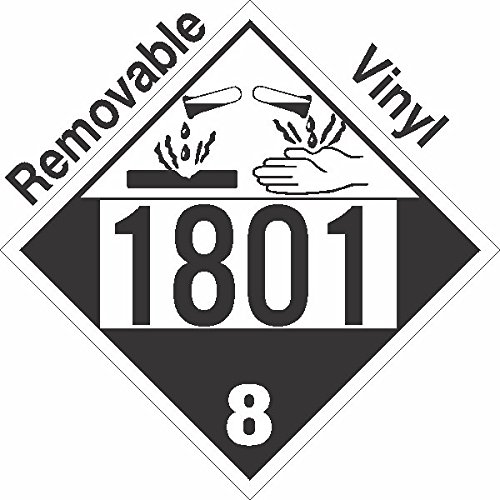 GC Labels-P303c1801, Corrosive Class 8 UN1801 Removable Vinyl DOT ...
