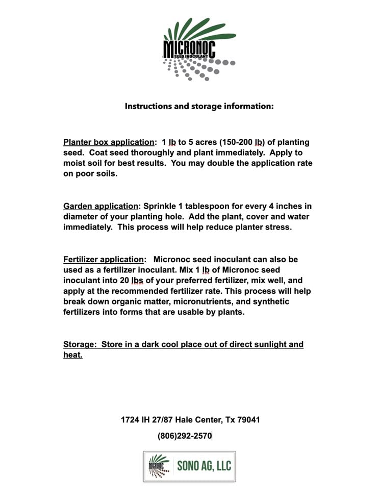 Micronoc Inoculante de semillas fertilizante orgánico para la salud del ...
