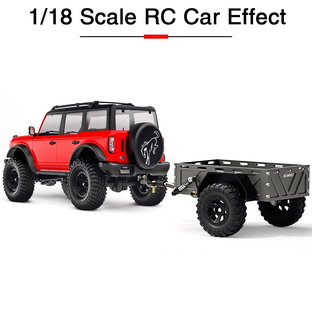 Aluminum 1/18 1/24 RC Trailer RC Crawler Trailer for 1/18 TRX4M 1/24 ...