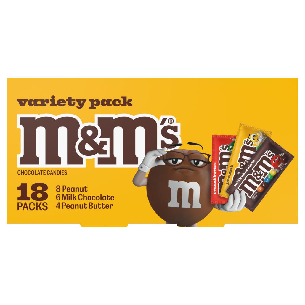 Amazon.com: M&M'S Milk Chocolate Candy, Variety Pack, Full Size, Pack ...
