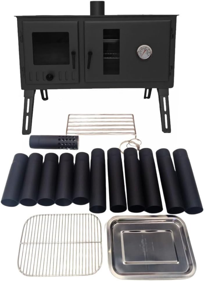 Outbacker Firebox Range Oven Portable Tent Stove & Complete 2.66m Flue ...