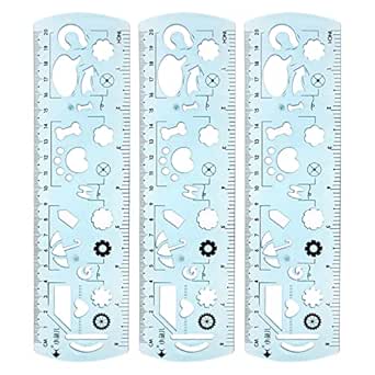 Amazon.com: HARFINGTON 3pcs Unbreakable Flexible Rulers 20cm/8" Double ...