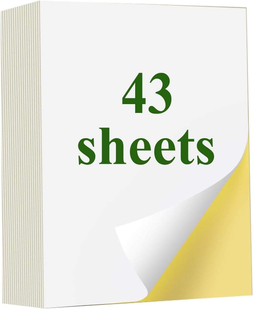 Amazon.com : 30 Sheets, Printable White Sticker Paper, Laser/Inkjet ...