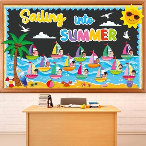 Amazon.com : Summer Bulletin Board Classroom Decorations Sailing into ...