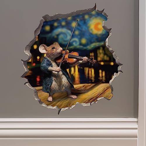 Amazon.com: The Starry Night Violin Mouse in Mouse Hole Decal - Mouse ...