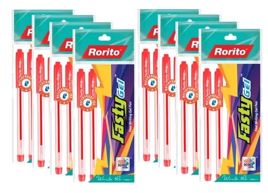 Rorito Fasty Red Gel pen Pack of 40 pens : Amazon.in: Office Products