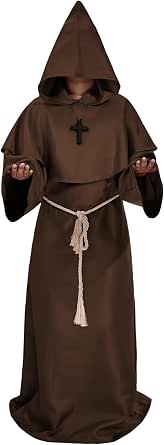 Amazon.com: UpFind Friar Monk Robe Priest Medieval Priest Robe Costume ...