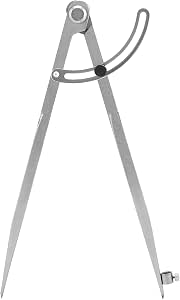 QWORK® 12 Inch Large Adjustable Compass, Compass with Locking Wing and ...