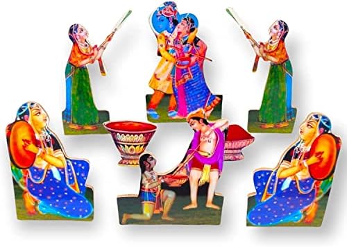 FIRMUS Holi Gopi Set Wooden MDF Cut Out Holi Special Set with Krishna ...