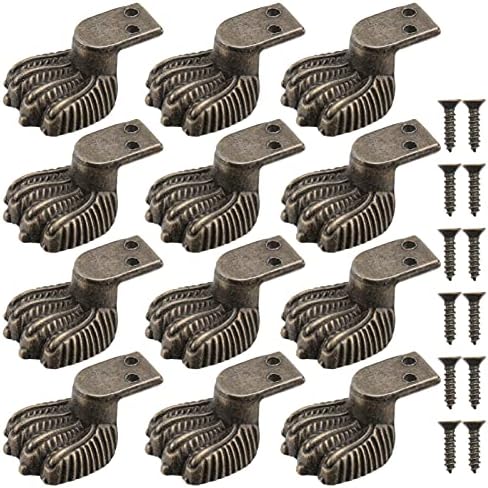 8 Pieces Antique Brass Box Legs Feet Corner Protector with Screws for ...