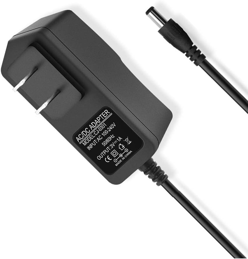 Power Adapter, 3V, 1A, 1000mA, 3W, Power Supply, 5.5mm x 2.5mm US Plug ...